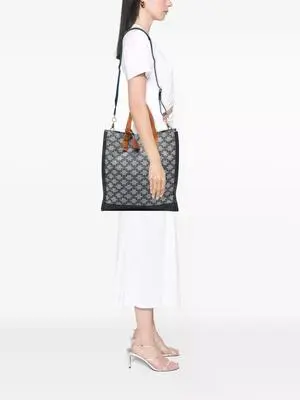 Celine 2009 Triomphe Canvas Vertical Tote Satchel - Grey