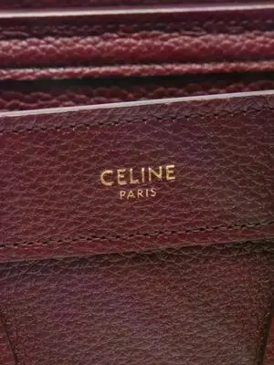 Celine Leather Luggage Nano Satchel - Red