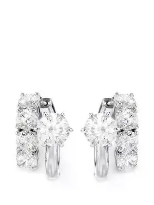 SWAROVSKI Matrix Hoop Earrings With Crystal Embellishment - Silver
