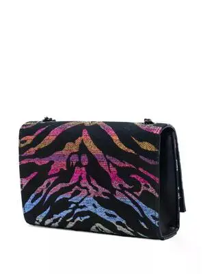 Saint Laurent Canvas Metallic Tiger Print Monogram Kate Crossbody Bag