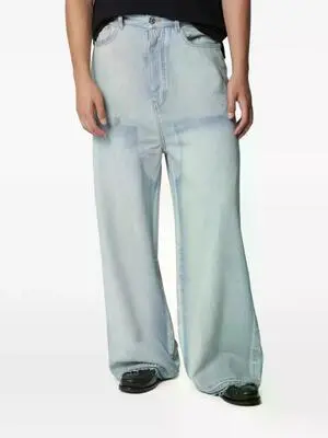 Amiri Distressed Wide Leg Jeans - Blue