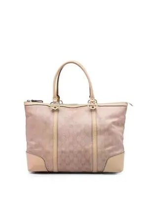 Gucci 2016-2026 Gg Metallic Canvas Lovely Tote Bag - Pink