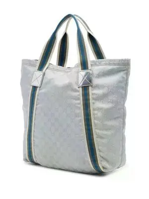 Gucci 2016-2026 Gg Canvas Web Tote Bag - Grey