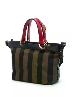 Fendi 2010-2026 Canvas Pequin Stripe Satchel