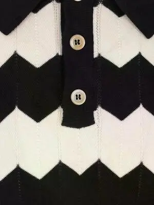 Valentino Garavani Chevron-knit Polo Shirt