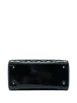 Dior 2010 Medium Patent Cannage Lady Satchel - Black
