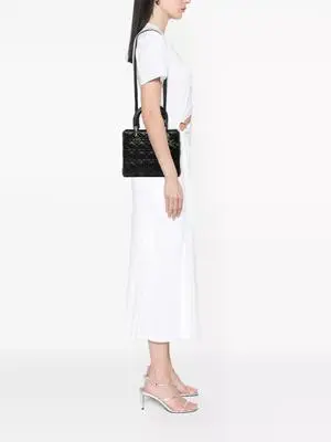 Dior 2015 Medium Lambskin Cannage Lady Satchel - Black