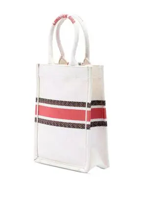 Dior Embroidered Canvas Fleurs Bibliques Vertical Book Tote Bag