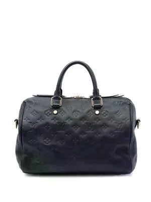 LOUIS VUITTON 2013 Monogram Empreinte Speedy Bandouliere 30 Satchel Blue