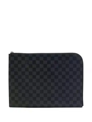 LOUIS VUITTON 2017 Damier Graphite Pochette Jour Gm Clutch Bag - Black