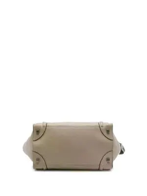 Celine Mini Drummed Calfskin Luggage Tote Bag - Neutrals