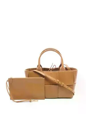 Bottega Veneta 2012-2026 Mini Intrecciato Arco Tote Satchel - Brown