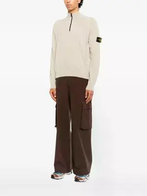 Stone Island Compass-patch Half-zip Sweater