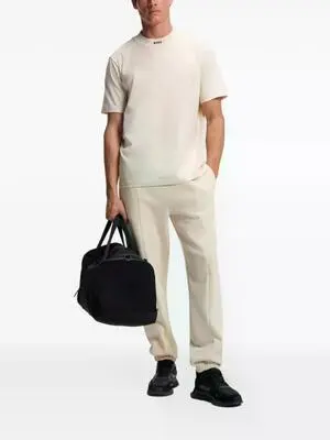BOSS Mock-neck Cotton T-shirt - Neutrals