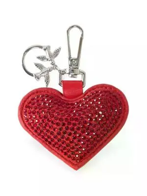 Pinko Crystal-embellished Love Birds Keyring - Red