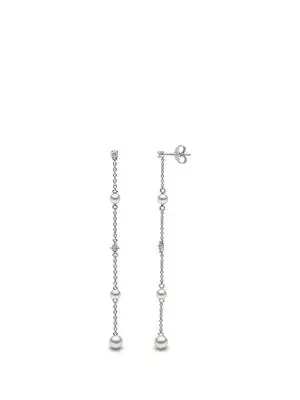 Yoko London Freshwater Pearl And Diamond Drop Earrings