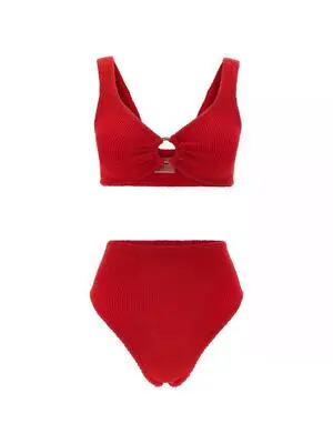 Hunza G Nadine With Gold Hoop Bikini - Red