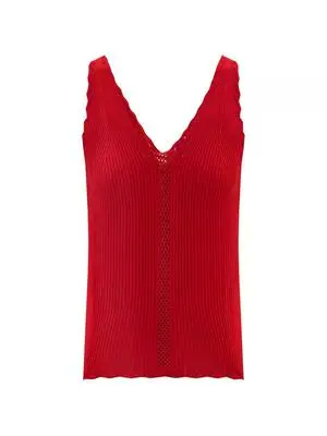 TWINSET Ribbed Open-knit Top - Red
