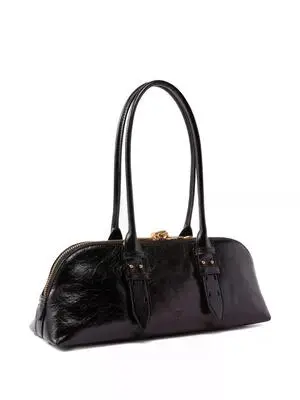 Pinko Escape Bag Horizontal Large Handbag In Shiny Leather