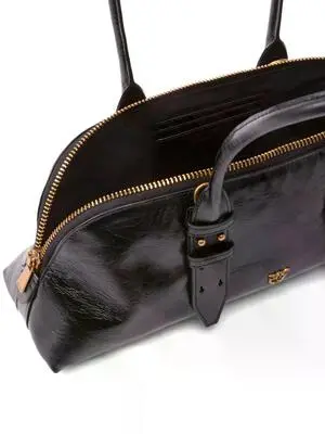 Pinko Escape Bag Horizontal Large Handbag In Shiny Leather