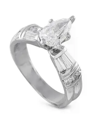 LB EXCLUSIVE Side Stone Diamond Ring - Silver