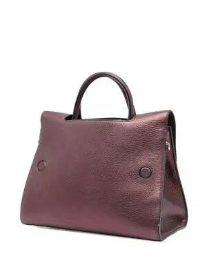 Dior 2000-2026 Medium Metallic Grained Calfskin Diorever Satchel - Red
