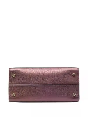 Dior 2000-2026 Medium Metallic Grained Calfskin Diorever Satchel - Red