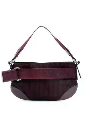 Fendi 2000-2010 Zucca Nylon Pochette Shoulder Bag - Red