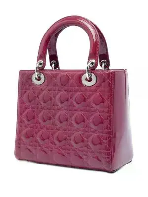 Dior 2012 Medium Patent Cannage Lady Satchel - Pink