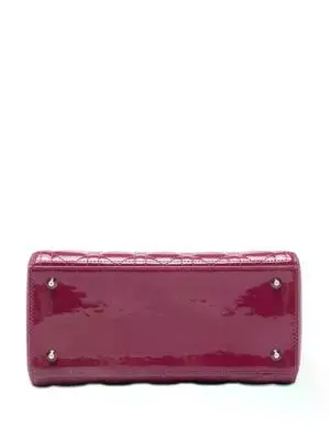 Dior 2012 Medium Patent Cannage Lady Satchel - Pink
