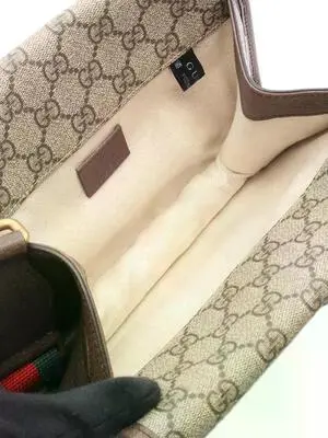Gucci 2019-2020 Small Gg Supreme Web Neo Vintage Double Flap Messenger Bag Crossbody Bag - Neutrals