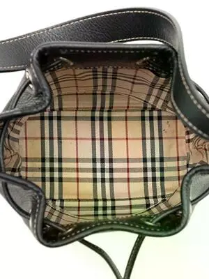 Burberry 2000-2010 Leather Drawstring Bucket Bag
