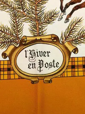 Hermès 1992-2000 L Hiver En Poste Silk Scarf 90 Scarves