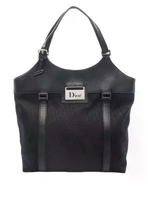 Dior 2000-2007 Diorissimo Trotter Canvas Street Chic Tote Bag - Black
