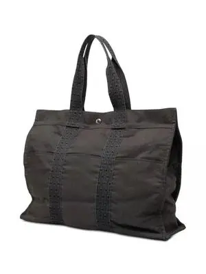 Hermès 1990-2010 Canvas Herline Gm Tote Bag - Grey