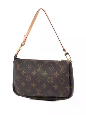 LOUIS VUITTON 1997 Monogram Pochette Accessoires Shoulder Bag - Brown