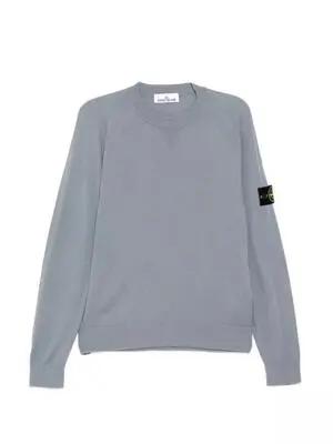 Stone Island Logo-patch Raglan-sleeve Sweater - Blue