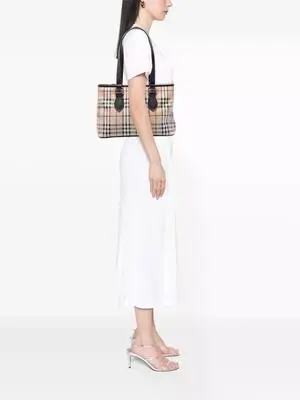 Burberry 2000-2017 Haymarket Check Coated Canvas Tote Bag - Neutrals