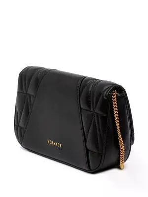 Versace 2010-2026 Mini Quilted Leather Virtus V Crossbody Bag