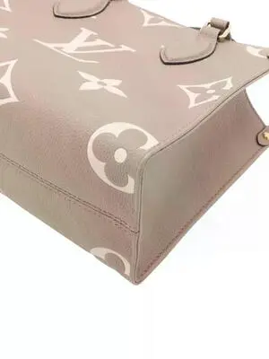 LOUIS VUITTON 2020-2026 Bicolor Monogram Empreinte Giant Onthego Pm Satchel - Brown