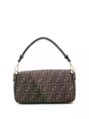 Fendi 2000-2010 Medium Zucca Canvas Baguette Satchel - Brown