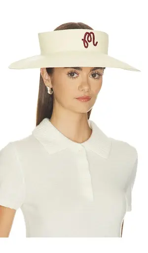 MALBON Embroidered Visor Hat - Neutral