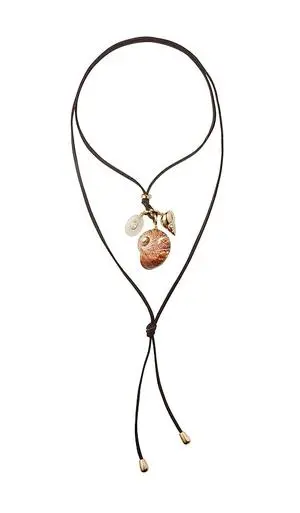 Éliou Area Charm Wrap Necklace - Brown