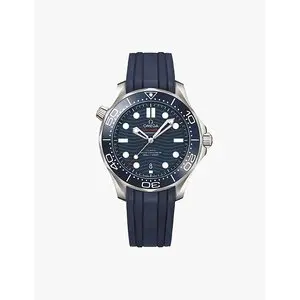 Omega 210.32.42.20.03.001 Seamaster Diver Steel And Rubber Automatic Watch - Blue
