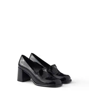 Prada Brushed Leather Loafers - Black