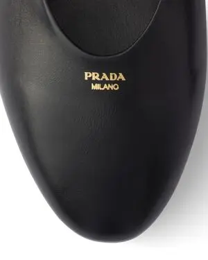 Prada Leather Ballerinas With Buckle Detail