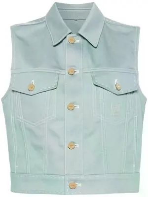 Fendi Ff-motif Denim Gilet