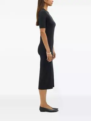 Another Tomorrow Elbow-sleeve Midi Dress