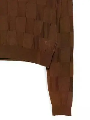 ALYSI Check-pattern Polo Sweater