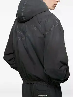 Acne Studios Logo-print Zip-up Hoodie - Black